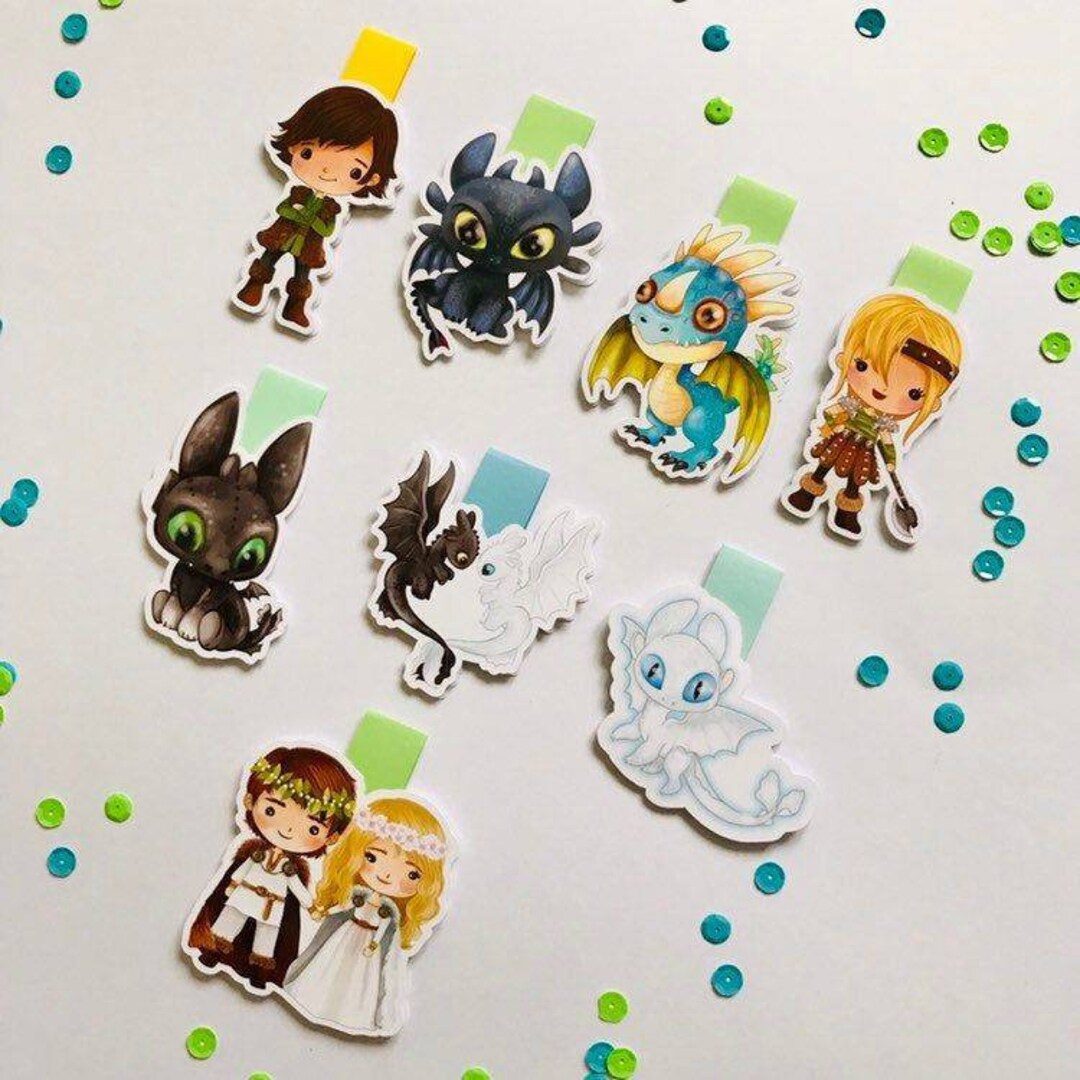 Magnetic Bookmarks How to Train Your Dragon, Hiccup, Astrid, Toothless ...