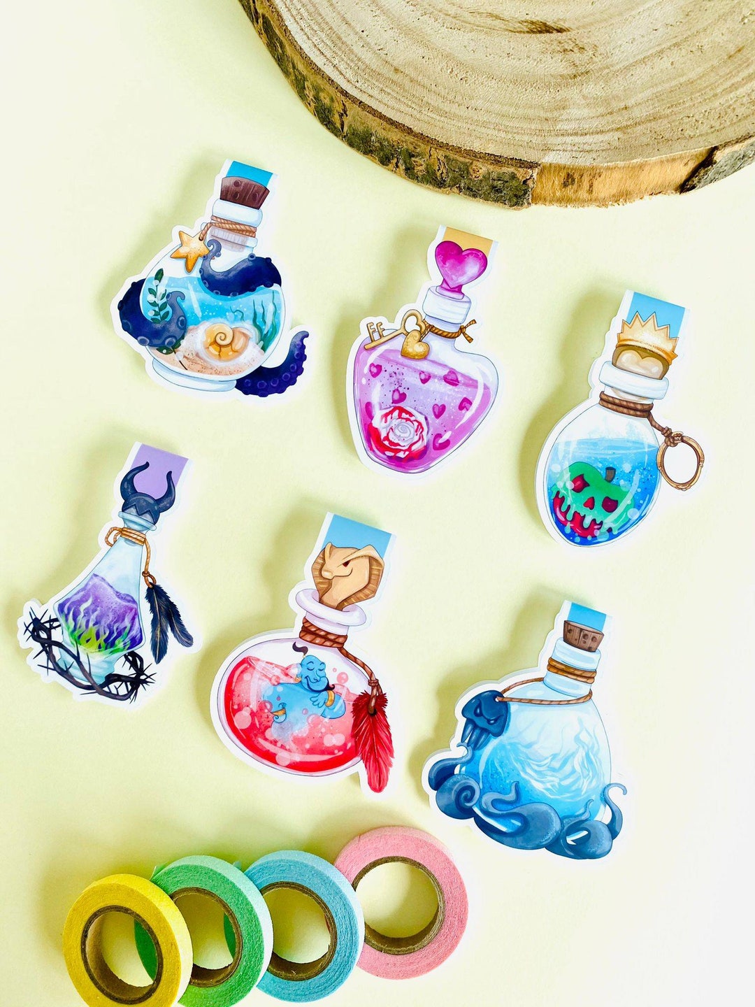 Magnetic Bookmarks Magic Potions of Disney Villains and Villains - Etsy