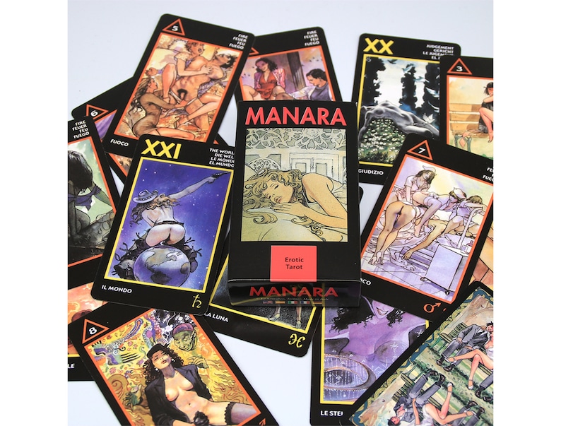 Manara Erotic Tarot Card Deck Major And Minor Arcana Etsy