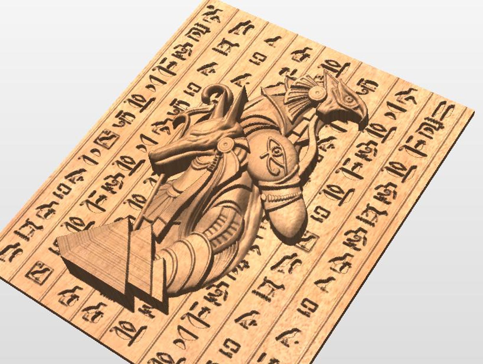 Ancient Egyptian Gods Anubis and Horus Relief CNC Model - STL and ...