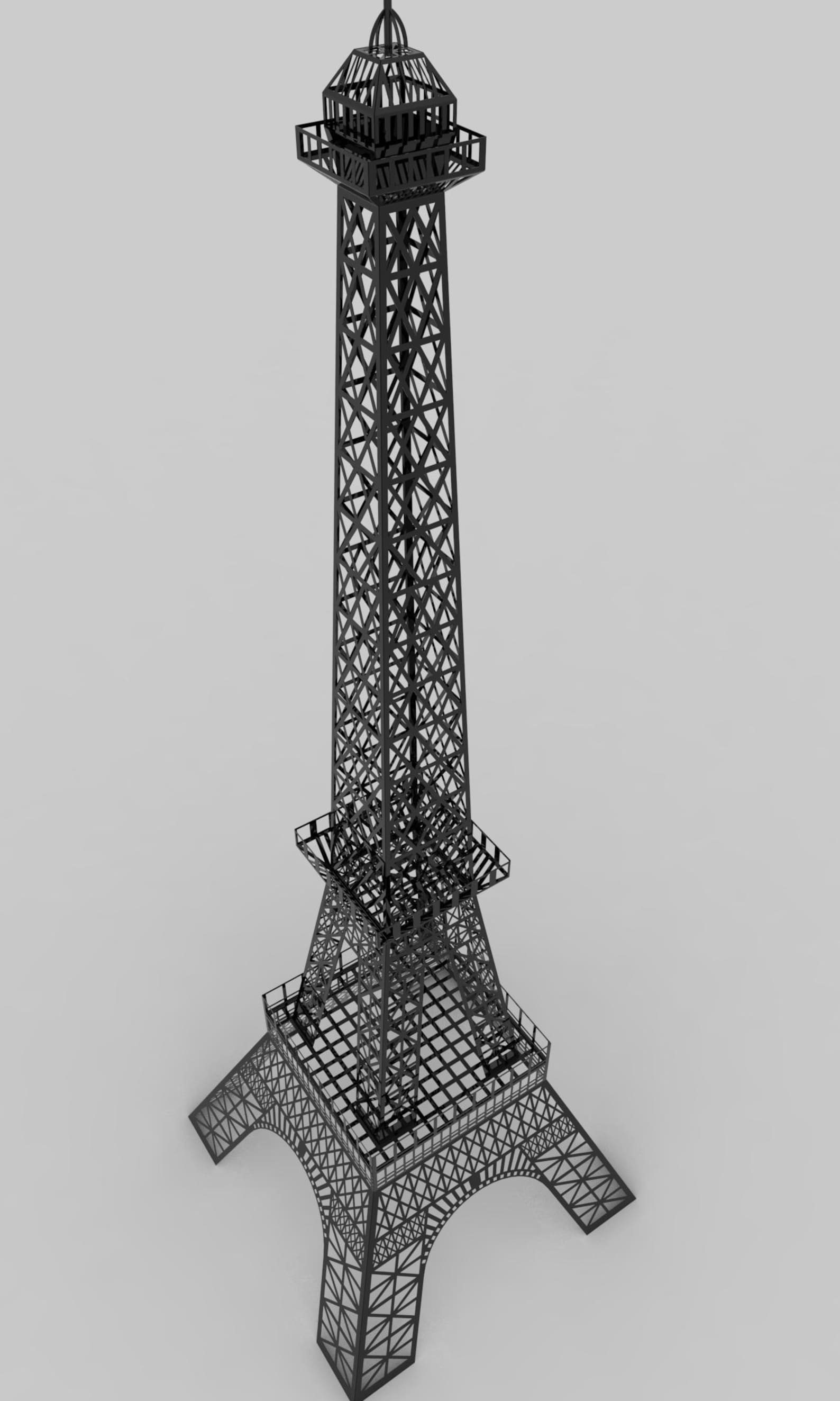 Eiffel Tower Laser Cut Digital File (DXF, STL) - Metal Art & Home Decor ...