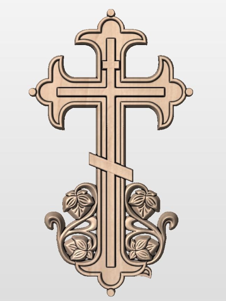 CNC Router Digital File: 3D Relief Carving Orthodox Cross Model (STL ...