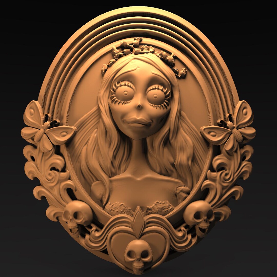 Corpse Bride Themed 3D Relief Model - STL & Vcarve/aspire CNC Router ...