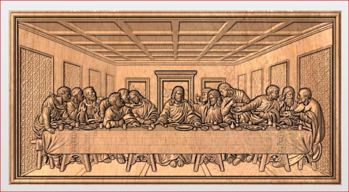 The Last Supper 3D Relief – STL File for CNC/3D Printer – Religious ...
