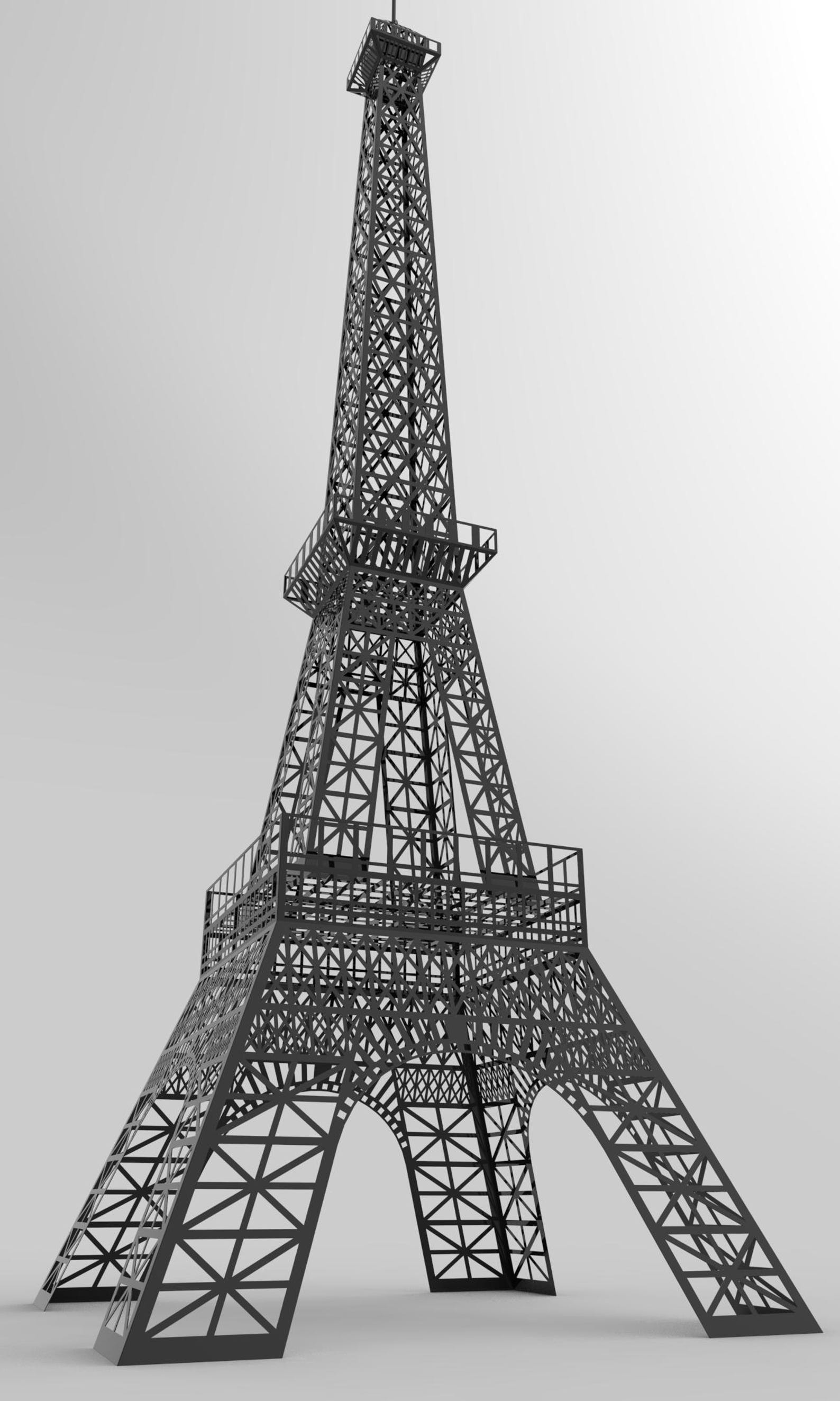 Eiffel Tower Laser Cut Digital File (DXF, STL) - Metal Art & Home Decor ...