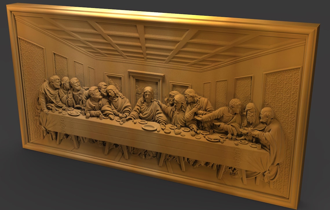The Last Supper 3D Relief – STL File for CNC/3D Printer – Religious ...