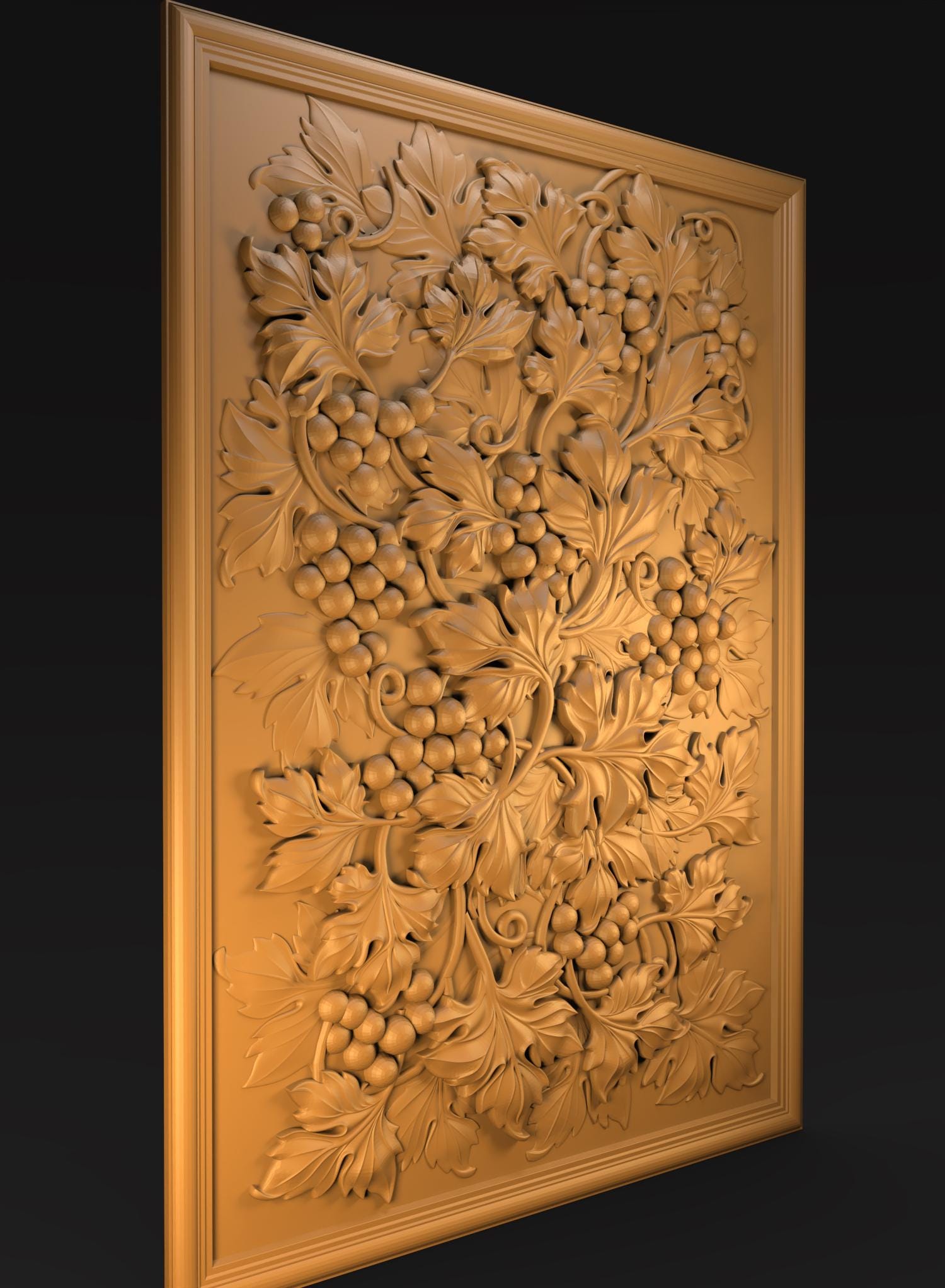 Grapevine & Leaves CNC Carving – STL + Mach-2/3 G-code – Production ...