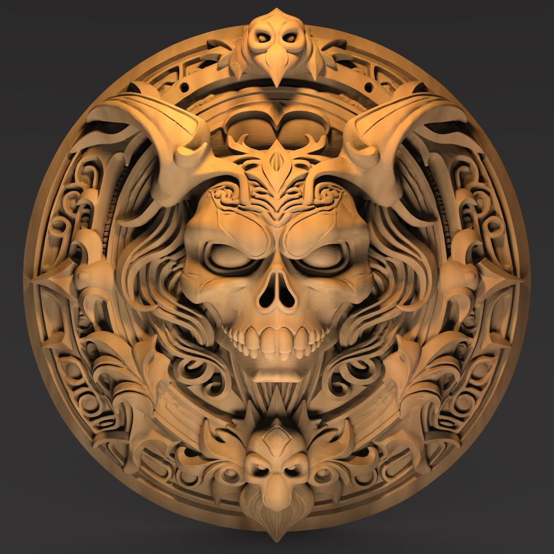 Gothic Skull Medallion - Includes STL, Vcarve/aspire, G-codes ...