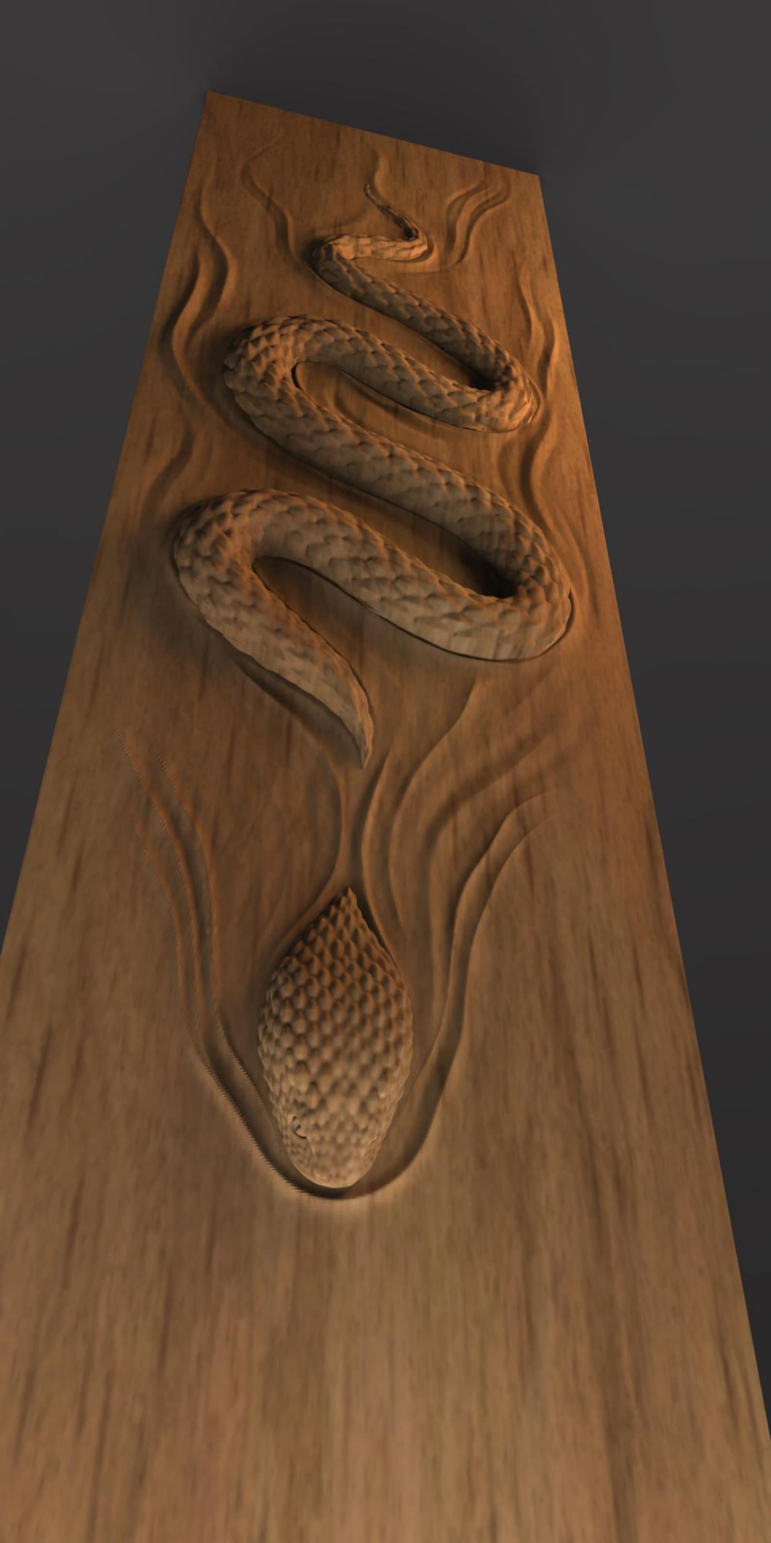 Detailed Snake Motif CNC Carving Model (STL, Vcarve/aspire, G-codes) - Etsy
