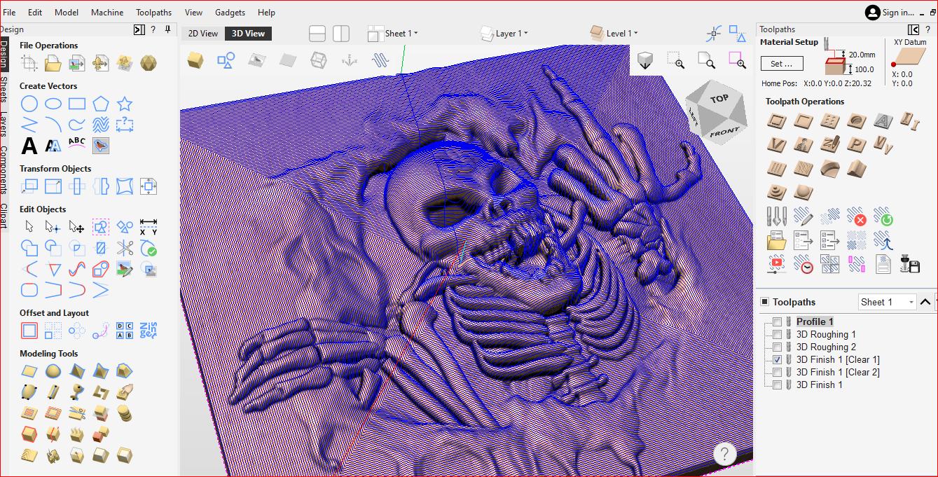 Detailed Skeleton Relief Carving CNC Files (STL, Vcarve, G-codes) - Etsy
