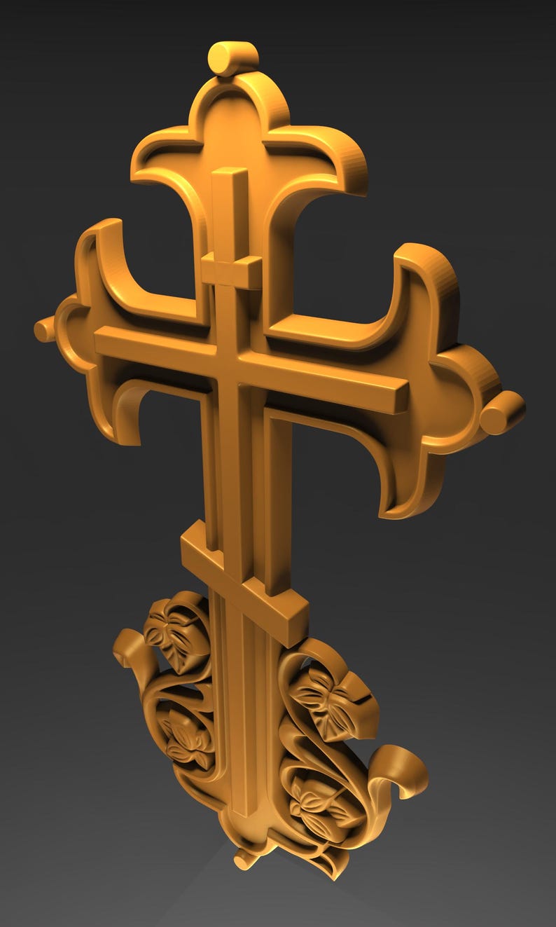 CNC Router Digital File: 3D Relief Carving Orthodox Cross Model (STL ...