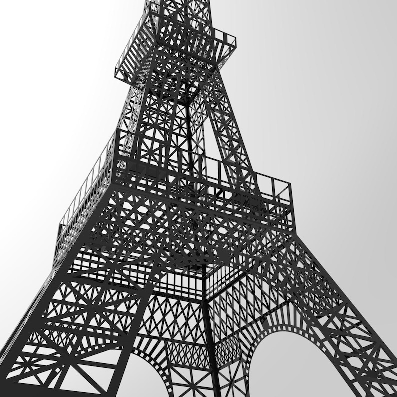 Eiffel Tower Laser Cut Digital File (DXF, STL) - Metal Art & Home Decor ...