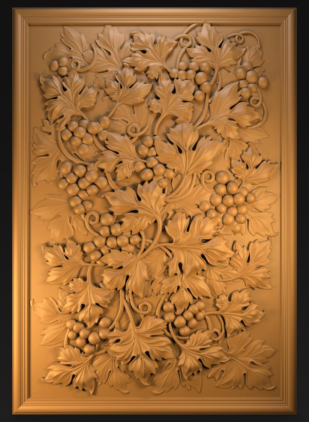 Grapevine & Leaves CNC Carving – STL + Mach-2/3 G-code – Production ...