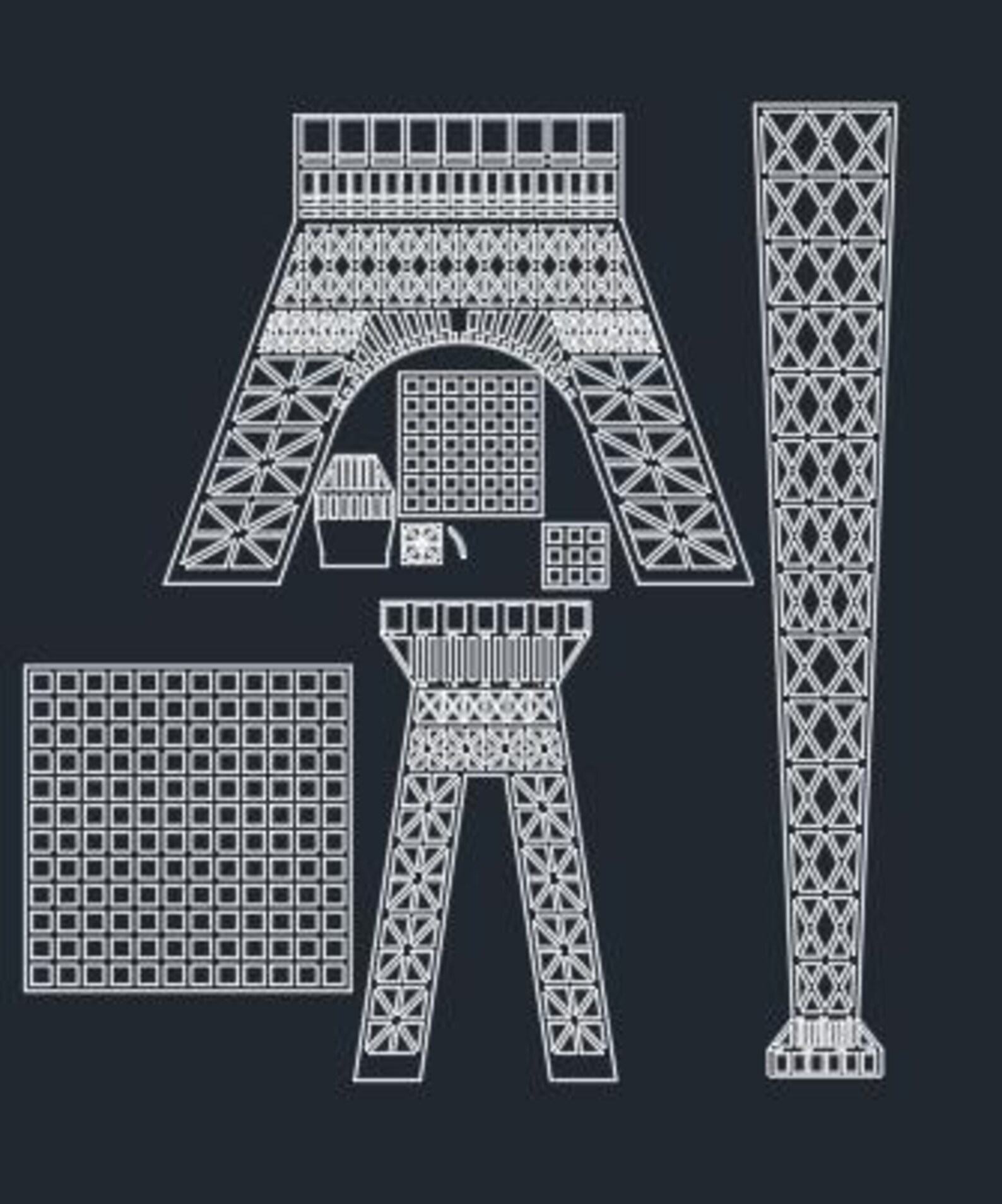 Eiffel Tower Laser Cut Digital File (DXF, STL) - Metal Art & Home Decor ...