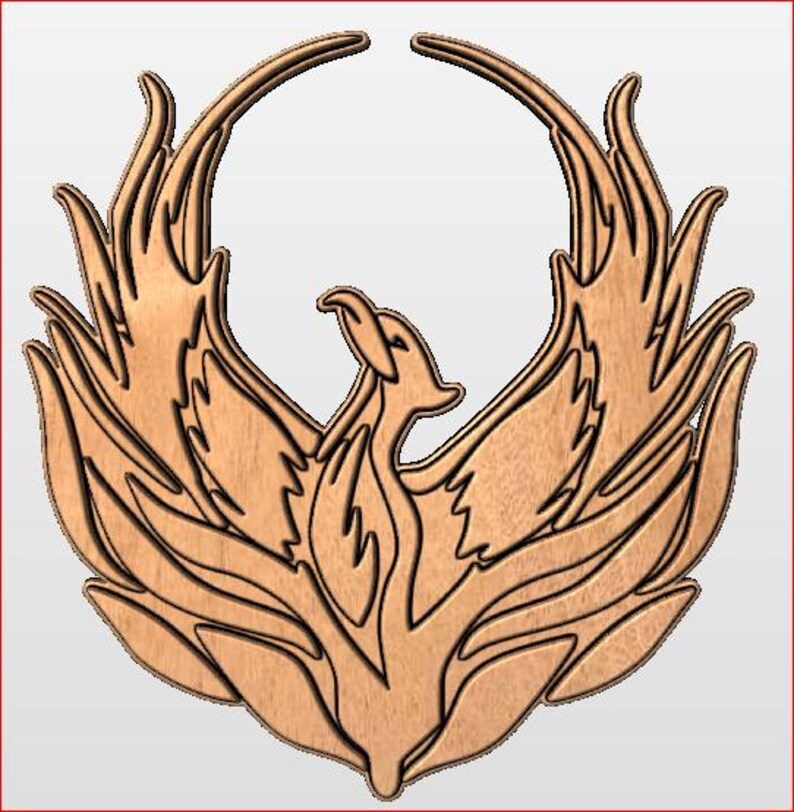 Phoenix Bird Relief Model for CNC Router - STL, Vcarve/aspire & G-codes ...