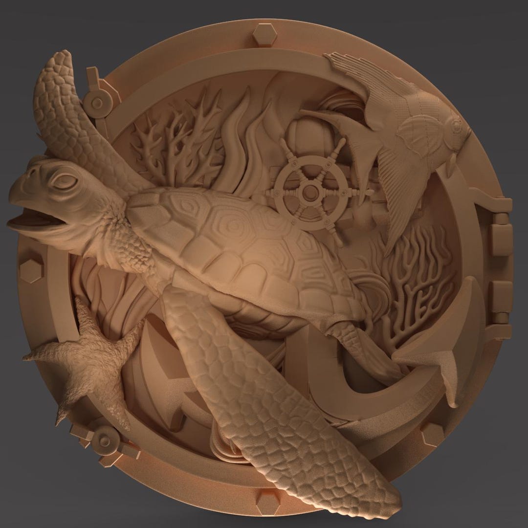 Sea Turtle Relief Art - STL and Vectric Aspire Files - Etsy