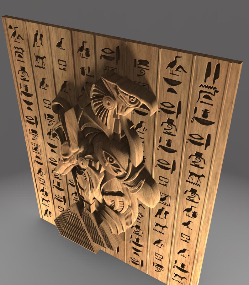 Ancient Egyptian Gods Anubis and Horus Relief CNC Model - STL and ...