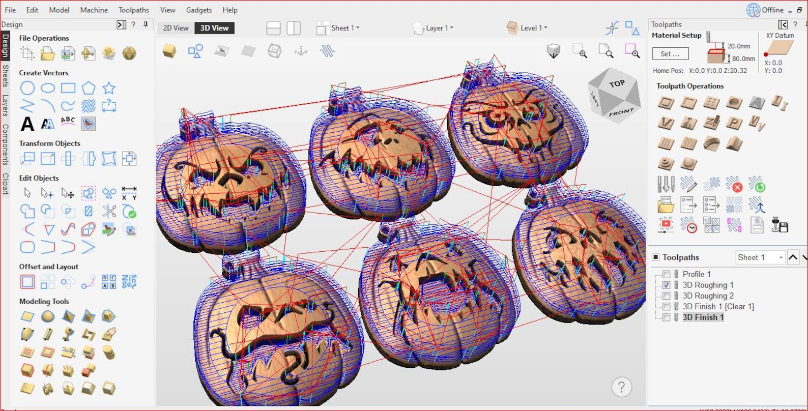 Halloween Pumpkin Models - CNC Carving Ready STL, Artcam, Vcarve, G ...
