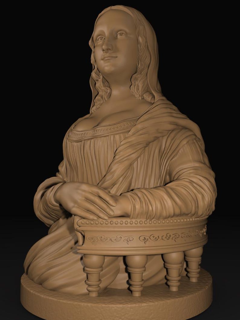 Mona Lisa Bust 3D Print STL File - Digital Download - Etsy