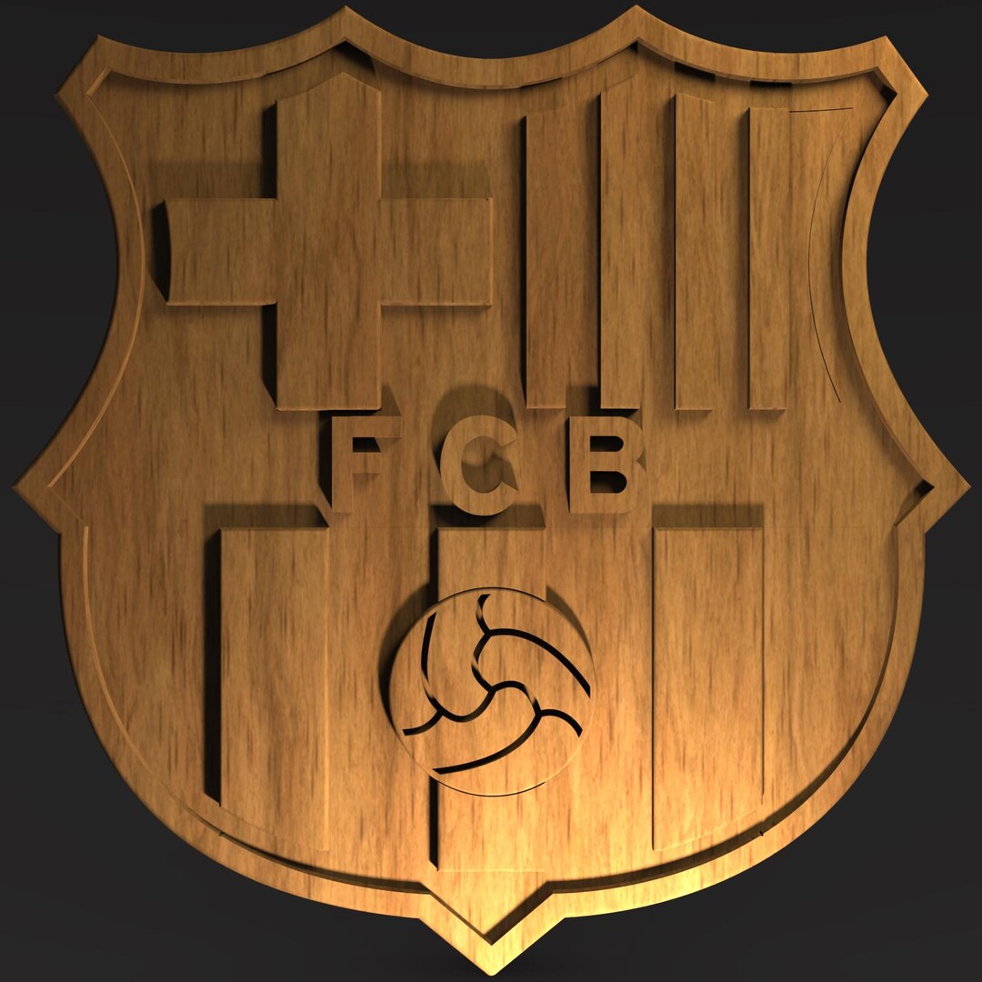 FC Barcelona Emblem 3D CNC Carving Files (STL, Vcarve, Aspire, G-code ...