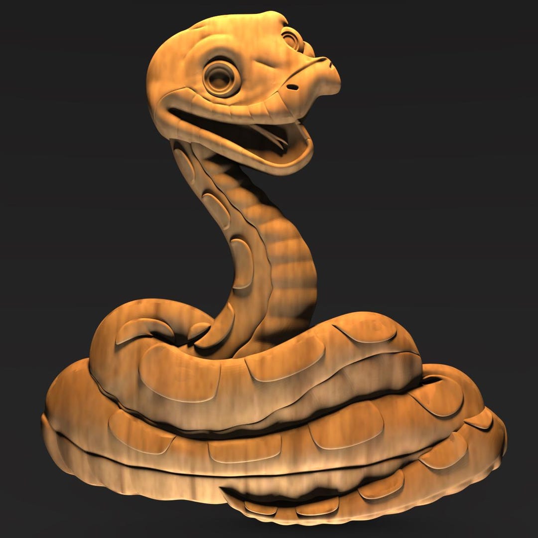 Adorable Stylized Snake Figure (STL, Vcarve, G-code Included) - Etsy