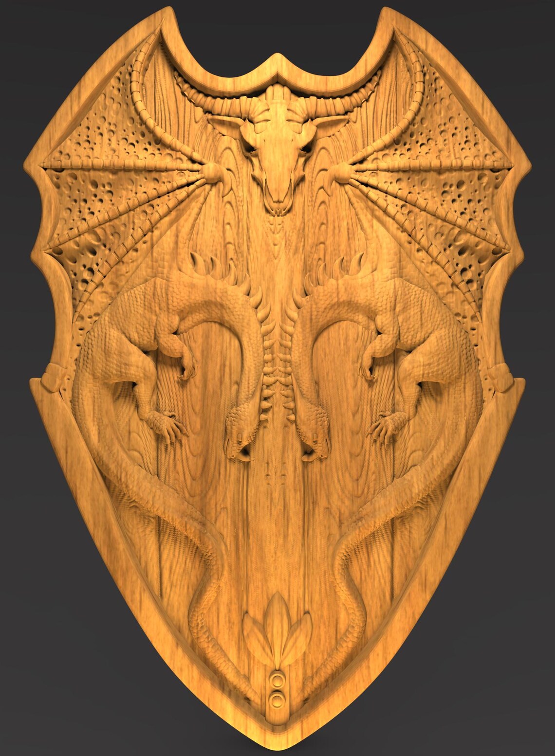 Detailed Dragon Shield CNC Carving File (STL & G-code) - Etsy