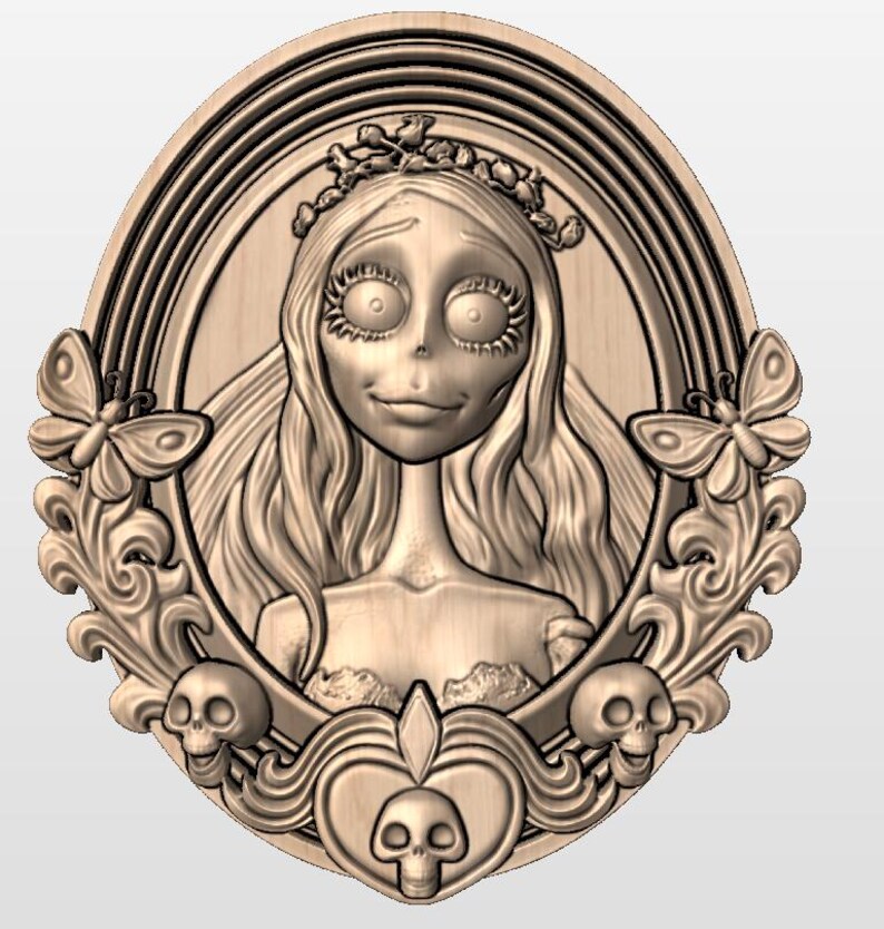 Corpse Bride Themed 3D Relief Model - STL & Vcarve/aspire CNC Router ...