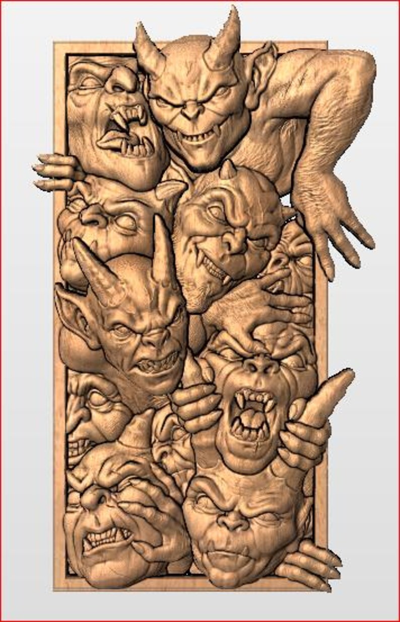 Terrifying Demons and Devils Wood Carving Digital Files - STL, Vcarve ...