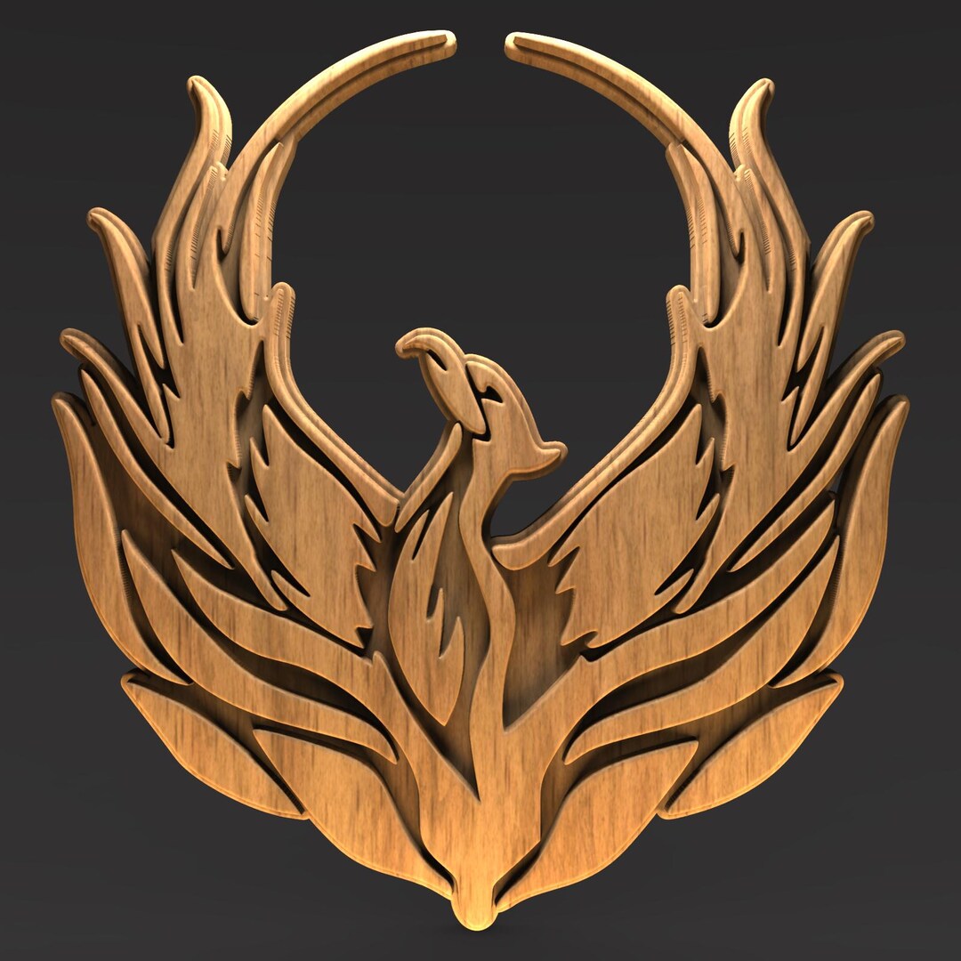 Phoenix Bird Relief Model for CNC Router - STL, Vcarve/aspire & G-codes ...