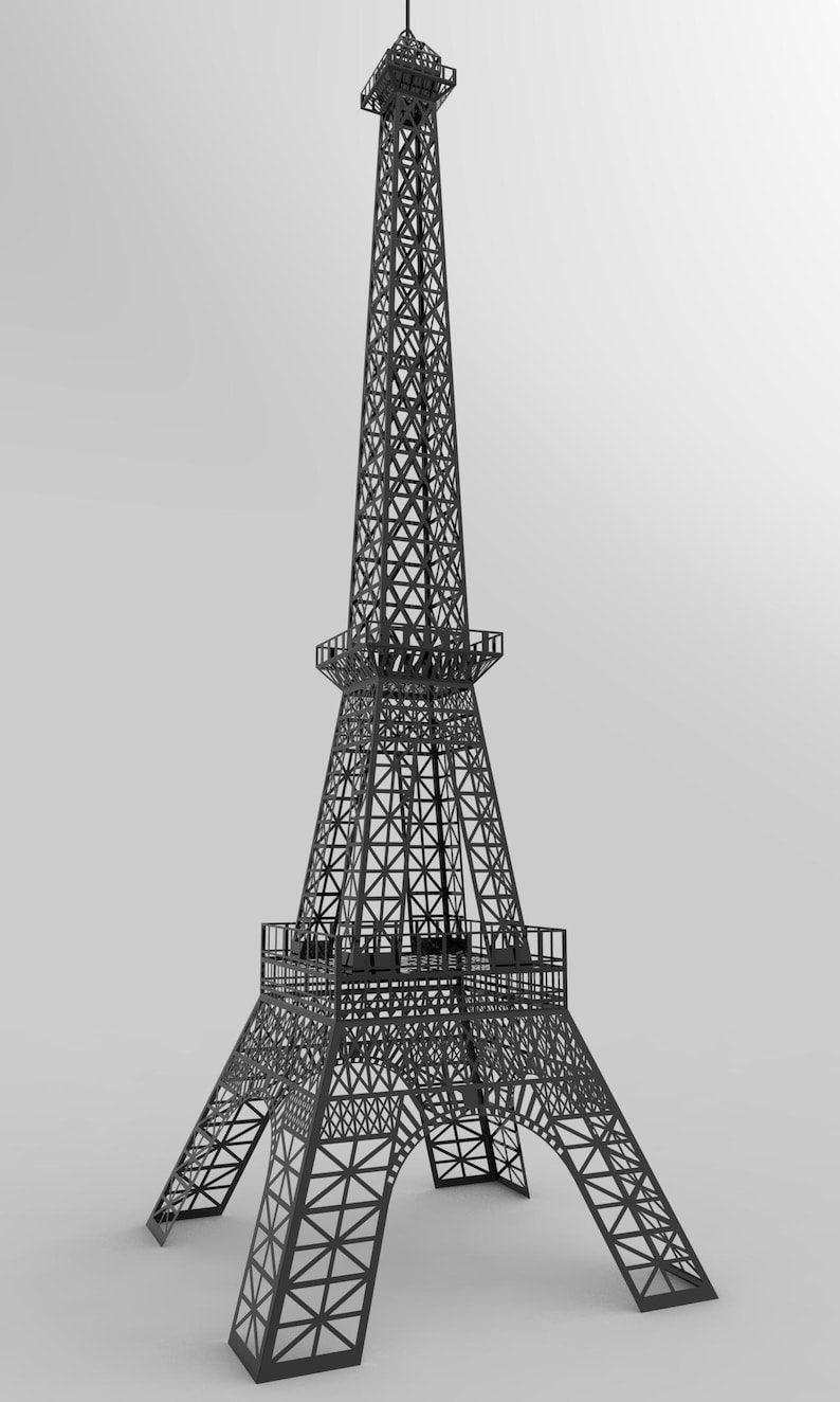 Eiffel Tower Laser Cut Digital File (DXF, STL) - Metal Art & Home Decor ...