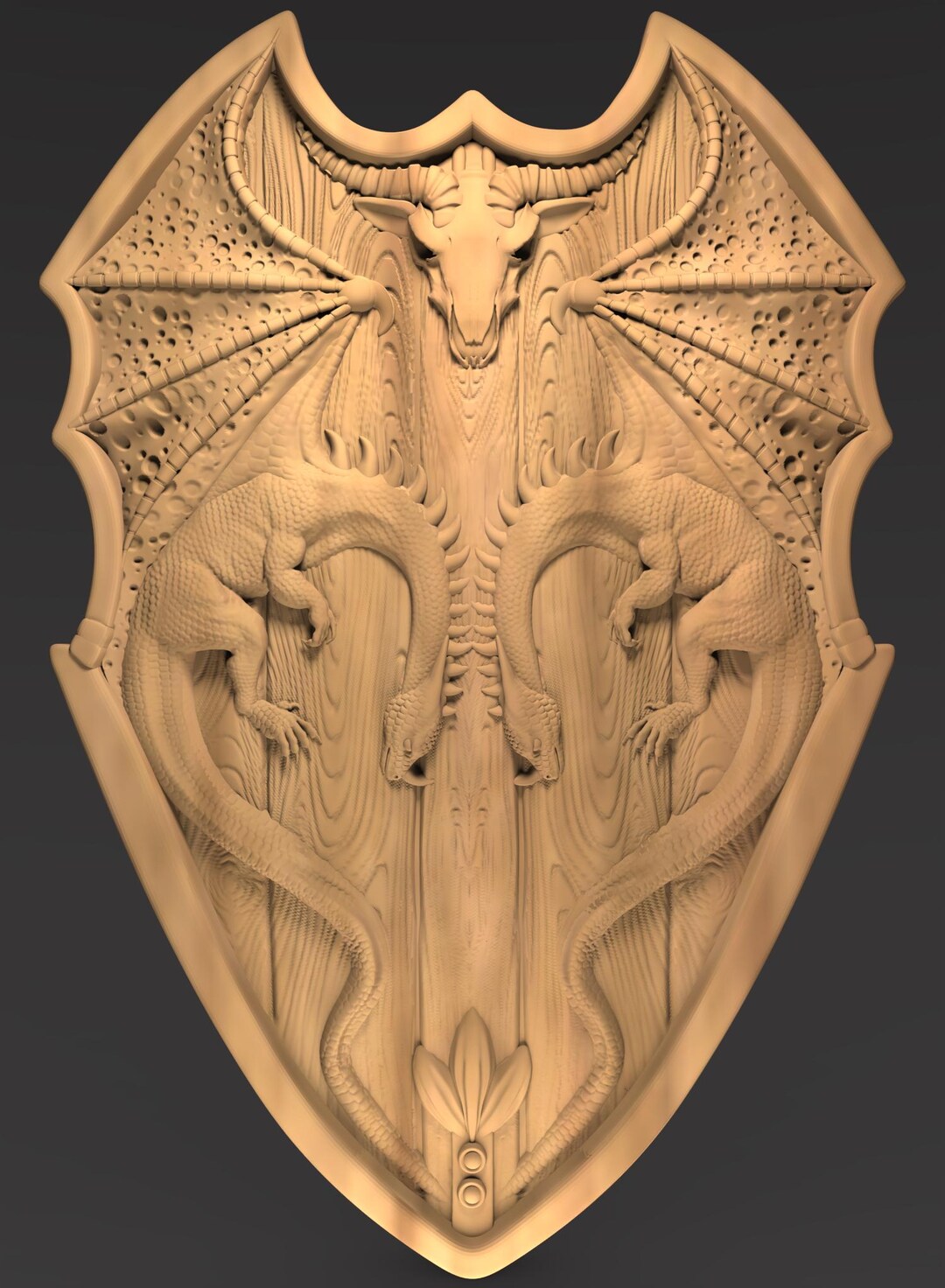 Detailed Dragon Shield CNC Carving File (STL & G-code) - Etsy