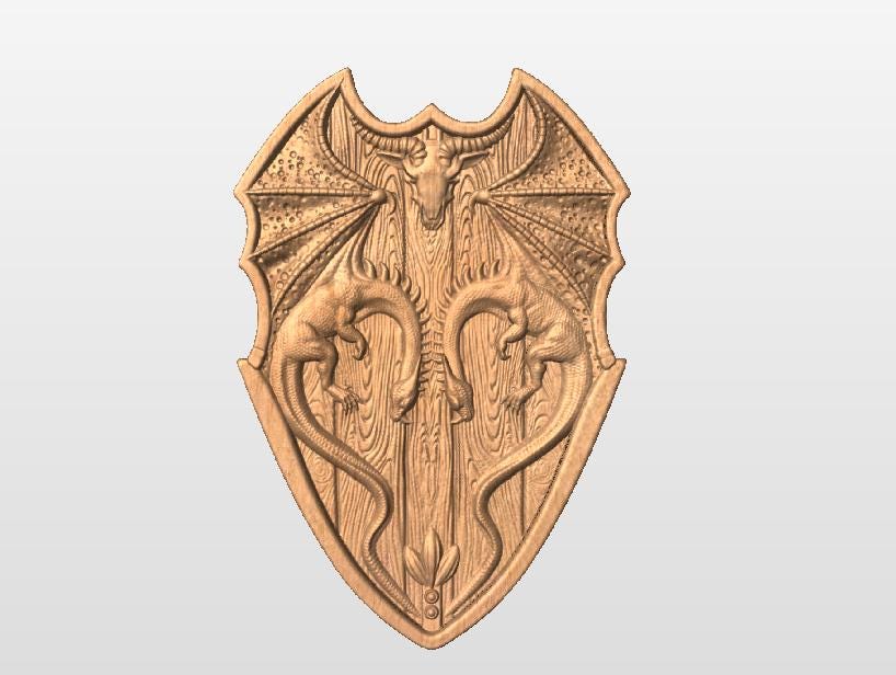 Detailed Dragon Shield CNC Carving File (STL & G-code) - Etsy