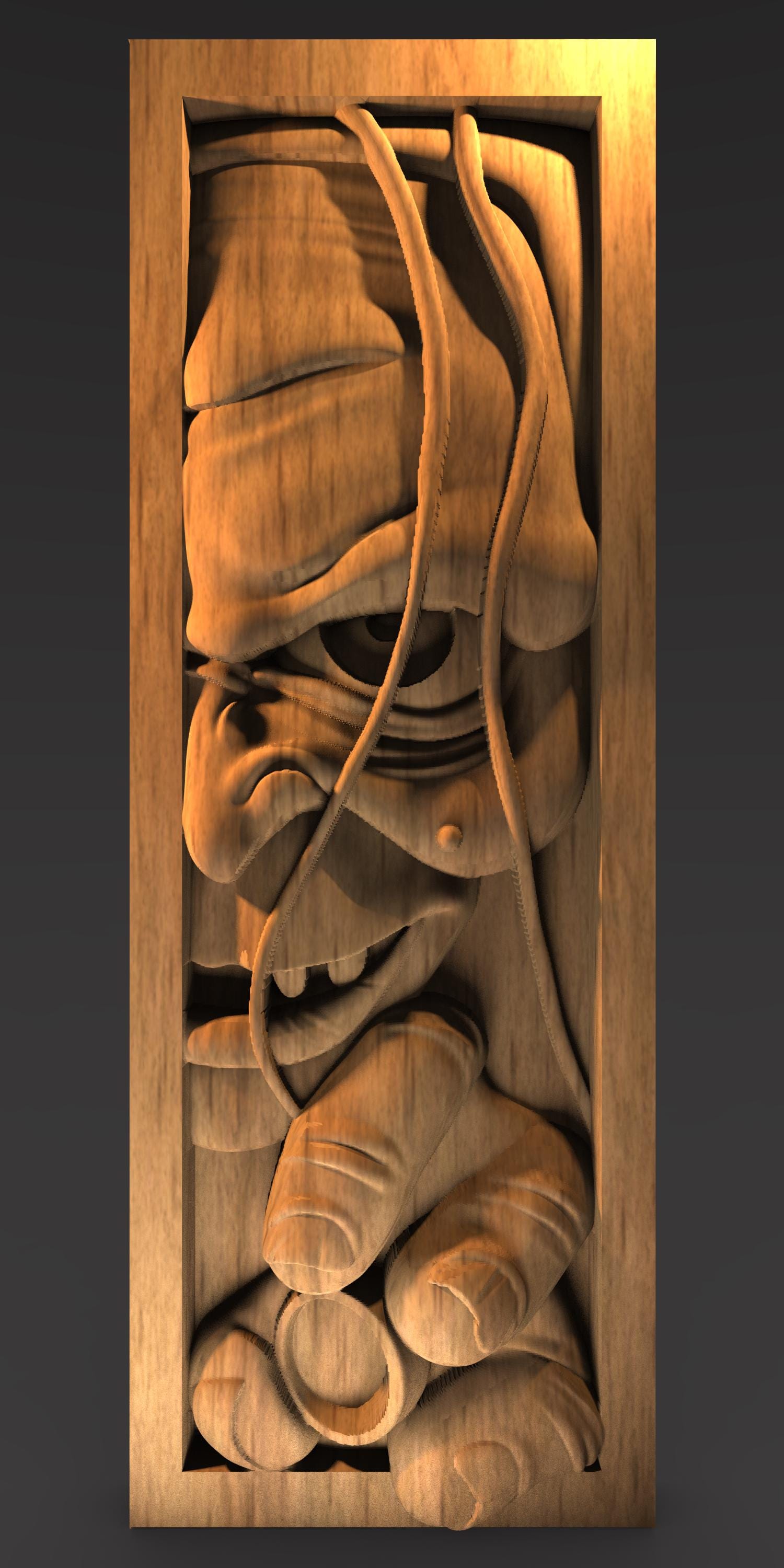 Gollum Modern Wood Carving CNC Files - STL, Vcarve/aspire, G-codes ...