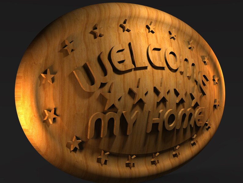 Welcome My Home 3D Wood Relief Design - Digital Product - Etsy