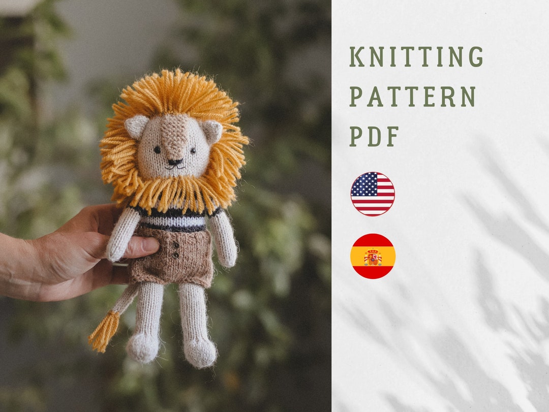 PDF Knitting Pattern: Snickers the Lion. Cute Children Toy, Soft Toy ...