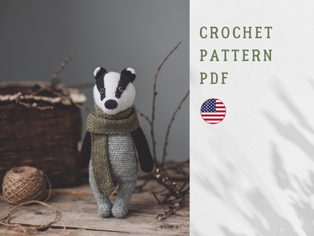 PDF Badger Crochet Pattern Cute Badger Amigurumi Pattern - Etsy UK