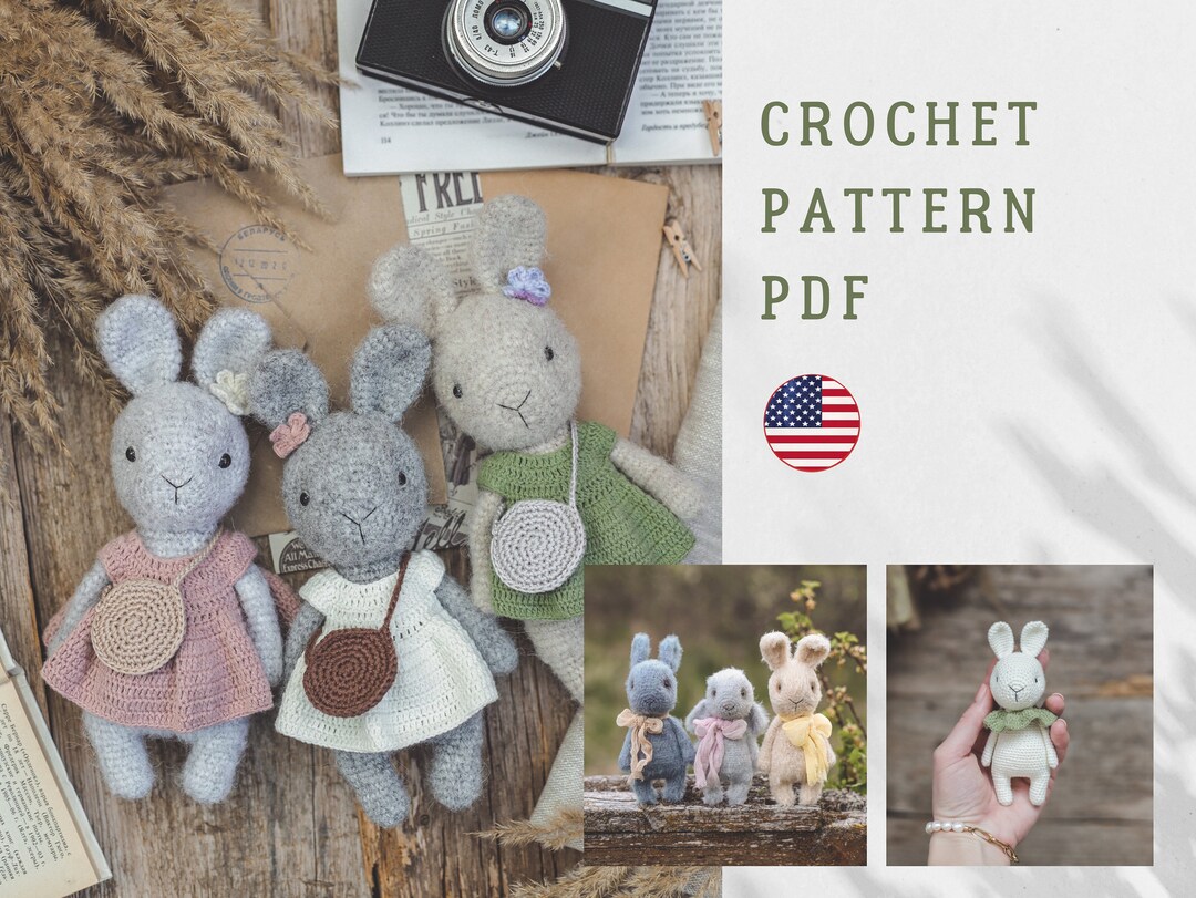 PDF CROCHET BUNNY Pattern, Cute Bunny Pattern, Cute Crochet Pattern ...