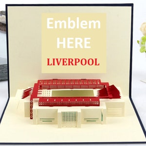 3D Football Club Stadium Birthday Valentines Card LIVERPOOL ARSENAL ...