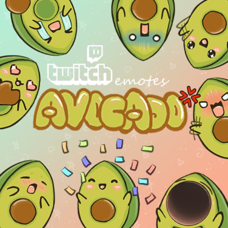 Twitch Emotes Avocado/ 8 Pack/ 28x28, 56x56, 112x112 - Etsy