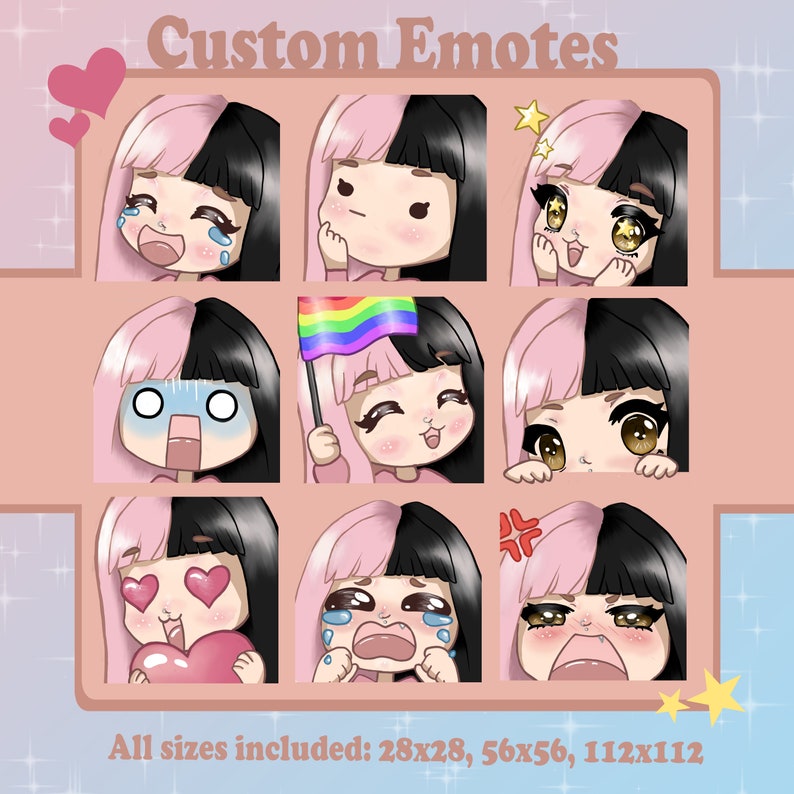Custom Twitch Emotes/28x28, 56x56, 112x112 - Etsy