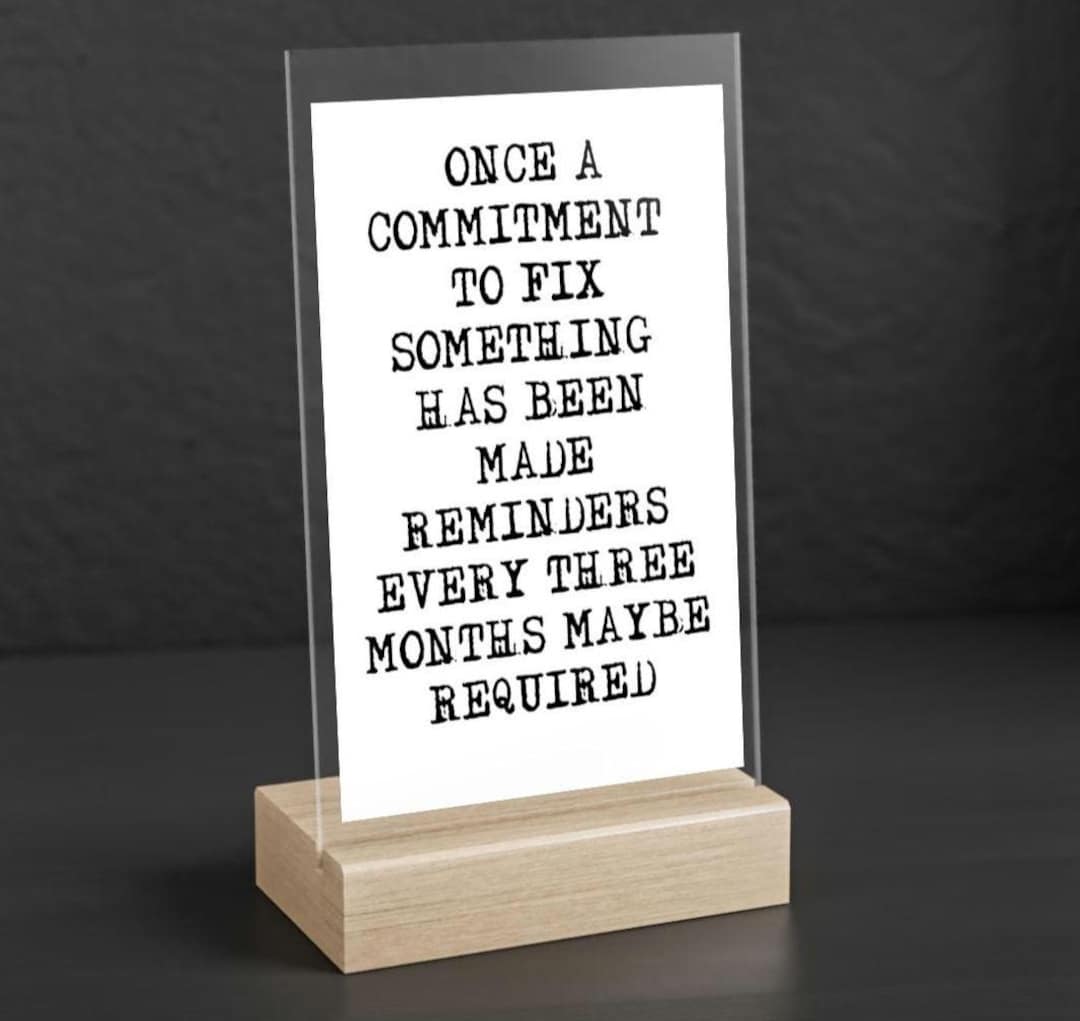 Motivational Acrylic Desk Sign With Wooden Stand, Inspirational Office ...