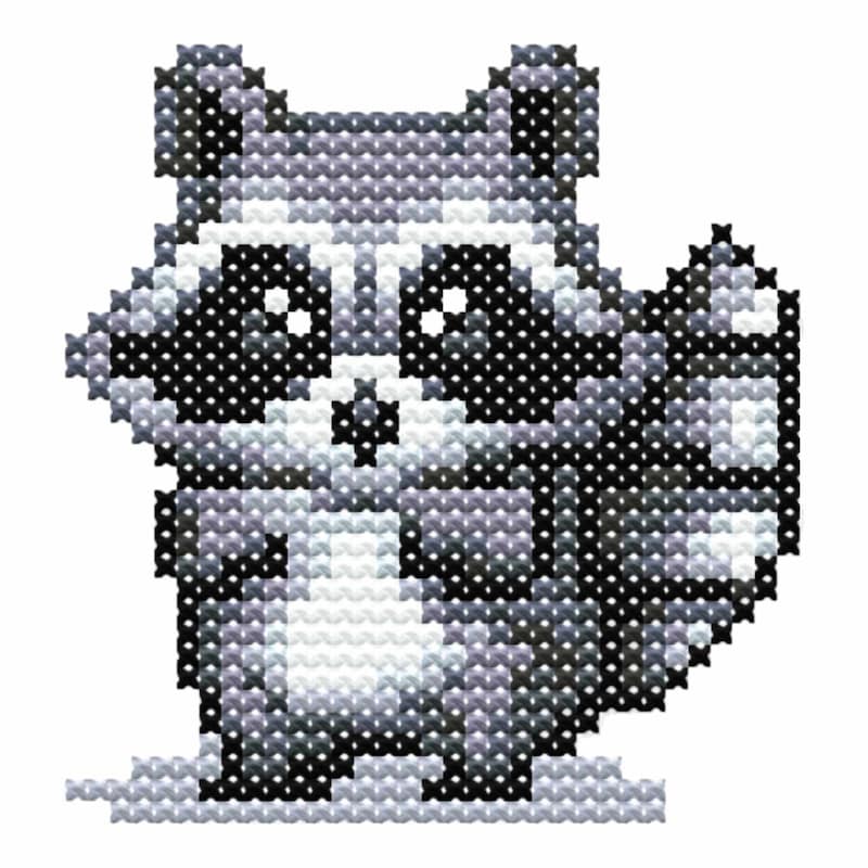 Raccoon Cross Stitch - Etsy