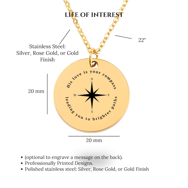 Christian Compass Necklace for Women, Bible Verse Gift for Teenage Girl ...