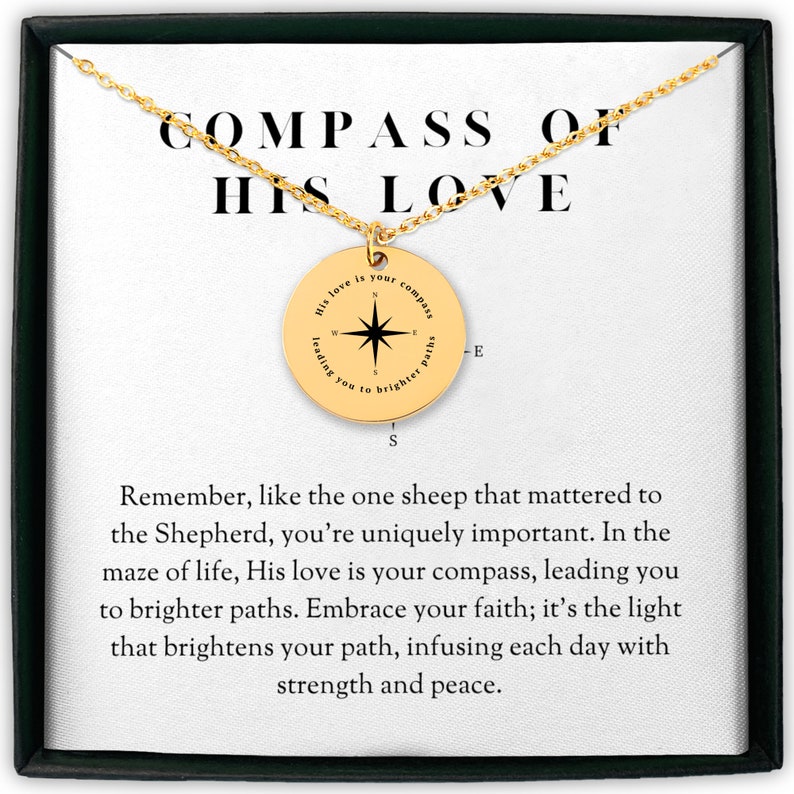 Christian Compass Necklace for Women, Bible Verse Gift for Teenage Girl ...