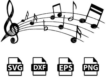 Musical Notes Dxf | Etsy