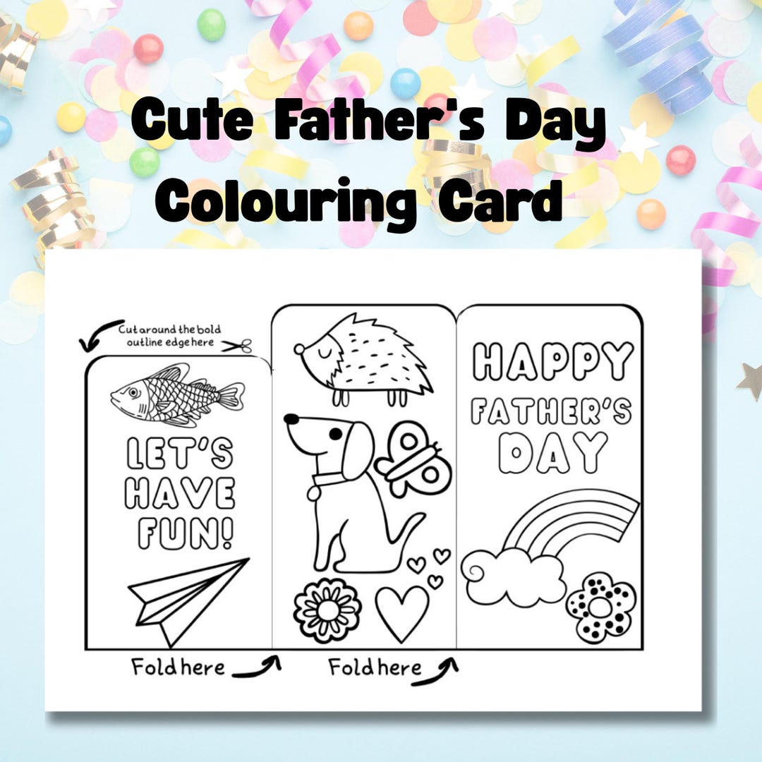 Printable Father's Day Card to Color. A Children's Craft Activity for ...