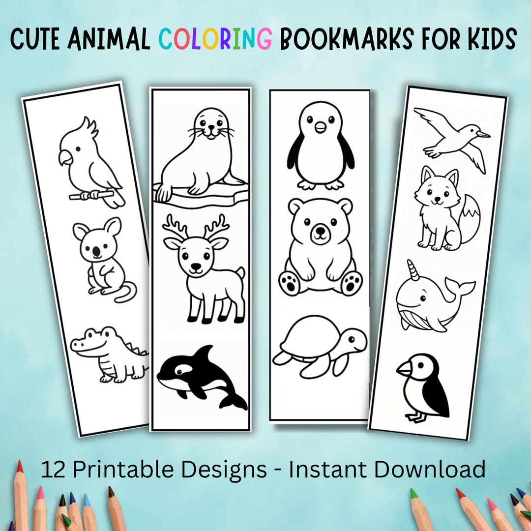 Printable Animal Coloring Bookmarks – Cute Wildlife From Around the ...
