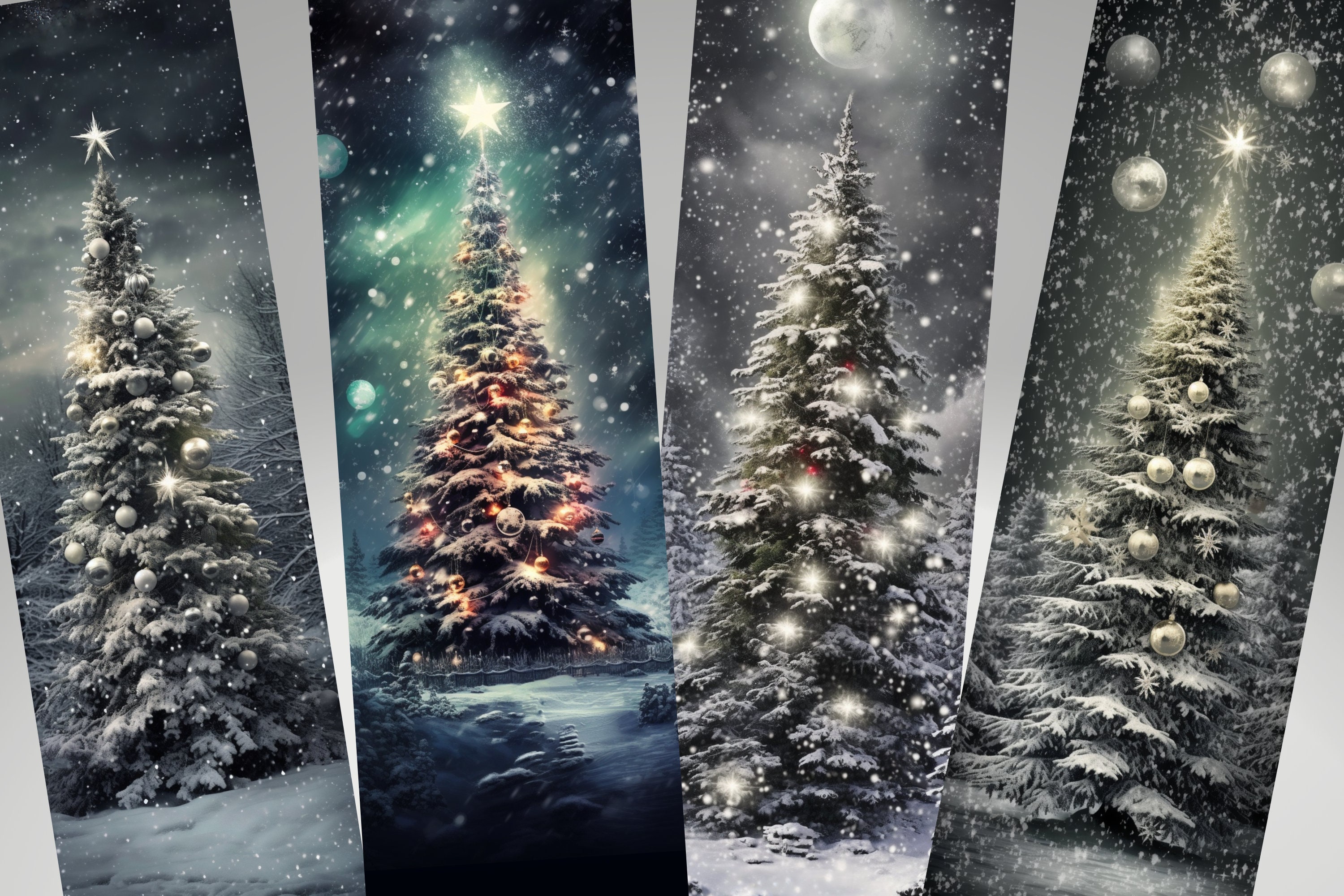 Printable Christmas Tree Bookmarks - Etsy