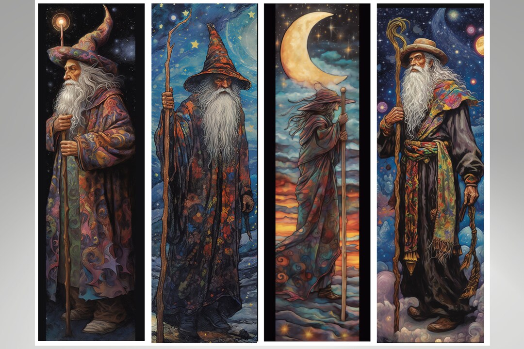 Printable Wizard Bookmark 4 X Stunning Bookmark Designs. Print at Home ...