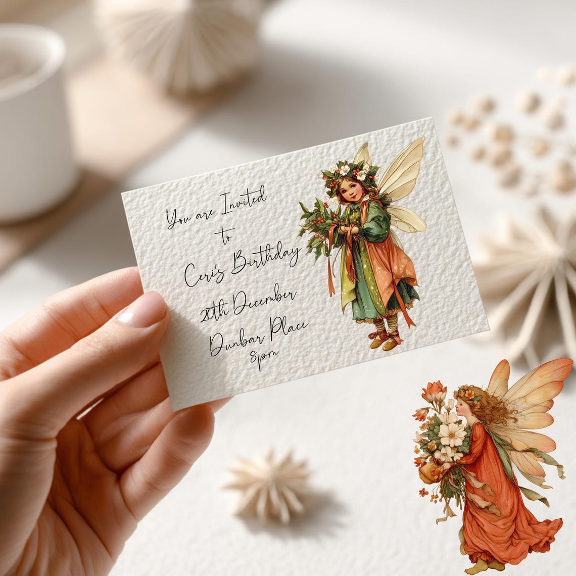 Winter Berry Fairy Clipart Set (15 PNG), Holly & Berries Woodland Fae ...